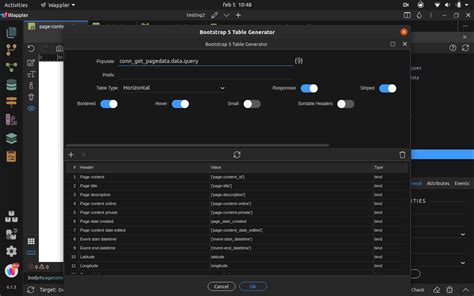 Can T Get Bootstrap5 Table Generator To Show Full Query Data Some Of