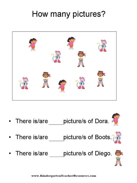 Dora The Explorer Number Worksheets