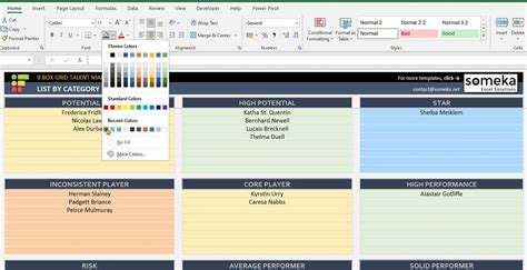 Box Grid Talent Management Excel Template Staff Management Etsy