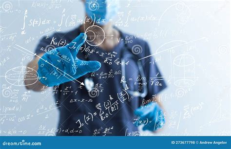 Quantitative Analyst Is Drawing Different Math Formulas On The Glass