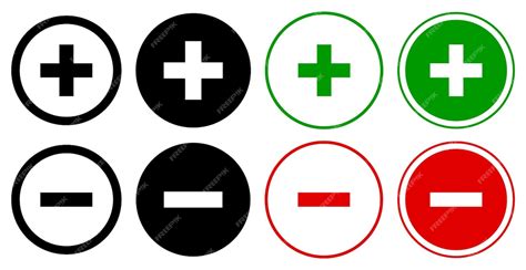 Premium Vector Round Plus Sign Amp Minus Sign Icons Set Positive Amp Negative Symbols Vector