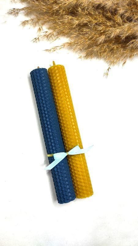 Ароматні патріотичні свічки медові свічки подарунок — цена 128 грн в каталоге Свечи Купить