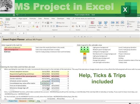 Project Planner And Gantt Chart In Excel Digital Planner Project Productivity Tool Task