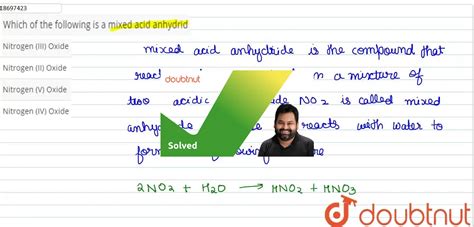 Which Of The Following Is A Mixed Acid Anhydrid