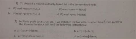 Solved 2 To Check If A Node In A Doubly Linked List Is The