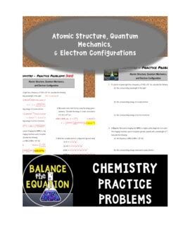 Atomic Structure Quantum Model Electron Configuration Practice Problems