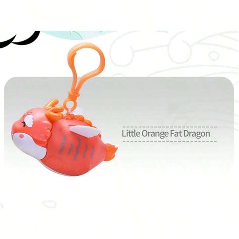 This Red Plump Dragon Pull String Flying 1pcdragon Keychain With A