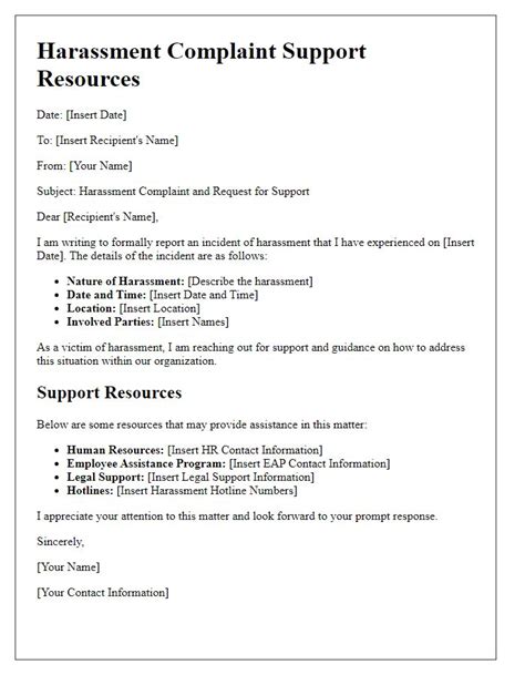 Letter Template For Harassment Complaint Response Free Samples In Pdf