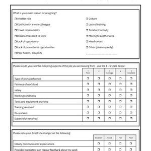 Employee Exit Interview Template Fully Editable Document Commercial Cleaning Business