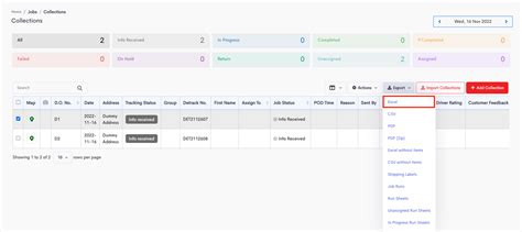 How To Export Collections To Excel Detrack