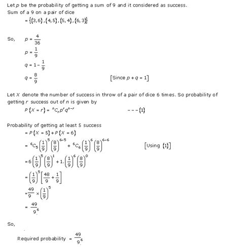 R D Sharma Solutions Class Math Chapter Binomial Distribution Ex