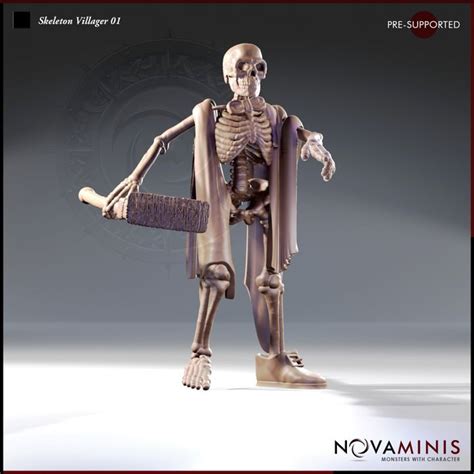 3d Printable Mors Mihi Lucrum Skeleton Villagers By Novaminis