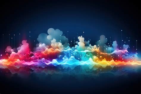 Abstract Background Technology Cloud Networking Generative Ai Stock Illustration