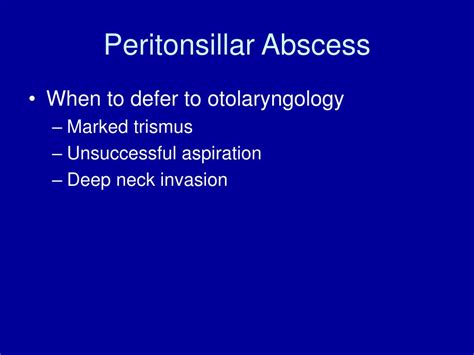 Ppt Peritonsillar Abscess Powerpoint Presentation Free Download Id1816514