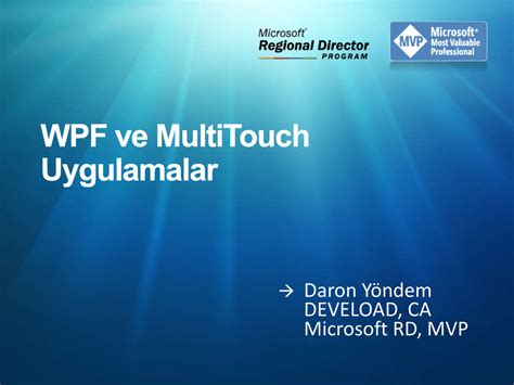 Wpf Ve Multitouch Uygulamalar Speaker Deck