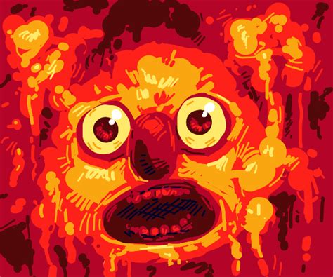 Yellmo Escaping From His Molten Lava Prison Drawception