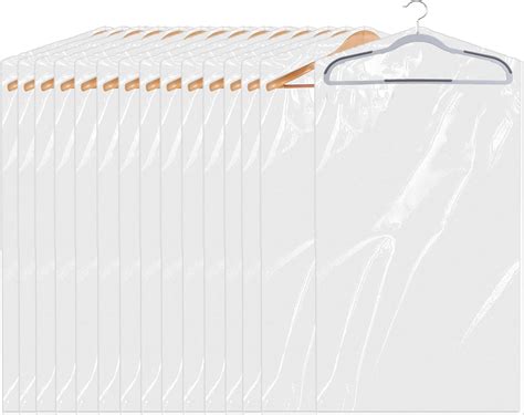 15 Pack 24 X 40 In Plastic Clear Clothes Coversdry