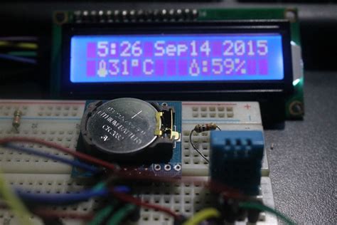 Clock With Thermometer Using Arduino I2c 16x2 Lcd Ds1307 Rtc And