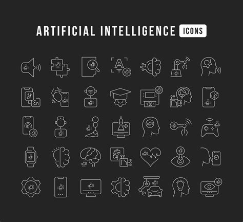 Set Of Linear Icons Of Artificial Intelligence Vector Art At Vecteezy