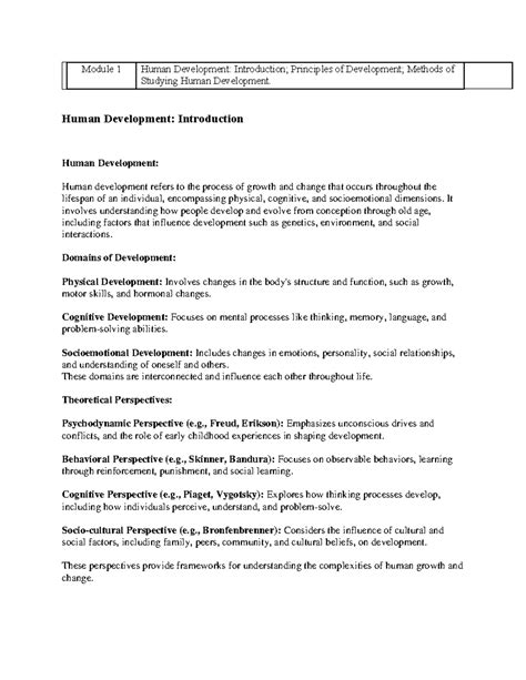 Module 1 Human Development Module 1 Human Development Introduction