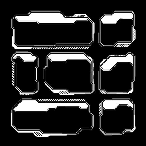 premium vector white futuristic hud ui elements scifi user interface text boxes callouts