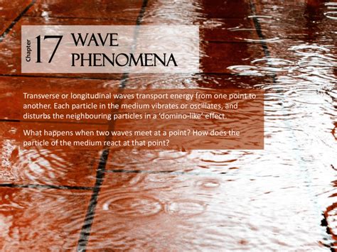 Wave Phenomena Reflection Refraction Interference