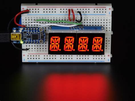Quad Alphanumeric Display Red 054 Digits W I2c Backpack Elmwood