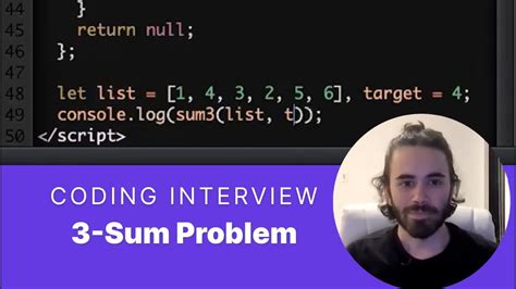 software engineer mock interview 3 sum algorithm problem youtube