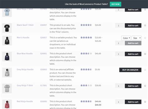 WooCommerce Product Table WordPress Plugin
