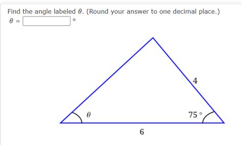 Solved Find The Angle Labeled θ Round Your Answer To One