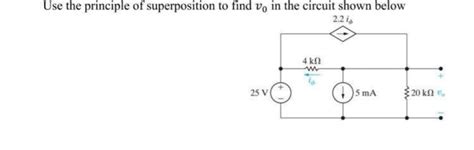 solved use the principle of superposition to find v0 in the circuit