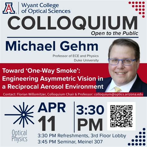 Osc Colloquium Michael Gehm Toward ‘one Way Smoke Engineering Asymmetric Vision In A