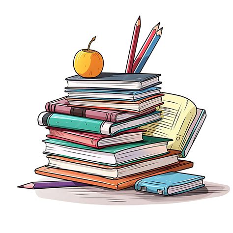 Premium Ai Image Illustration Of School Books And Homework On A Desk