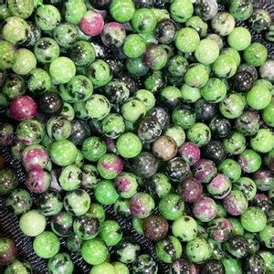 AAA Natural Ruby Zolsite Stone Bead 6mm 8mm Round Bead Beautiful Natural Green Ruby Red Color