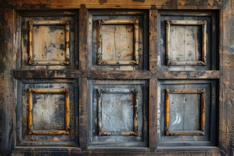 Frame With Wooden Wall Partition Stock Illustration Illustration Of