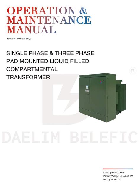Daelim Pad Mounted Transformer Manual Compressed Pdf