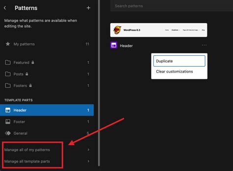 Site Editor Patterns Documentation
