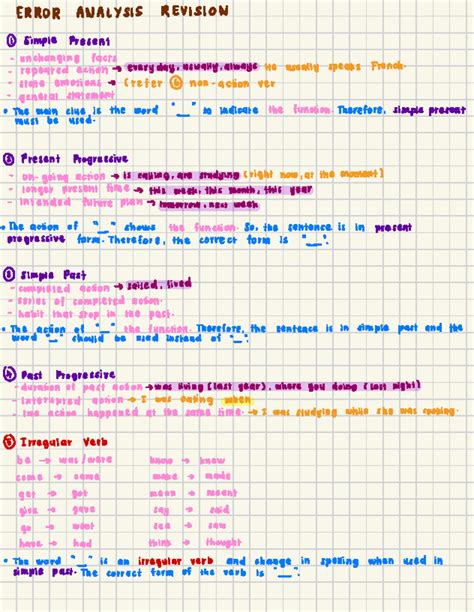 Error Analysis Revision Error Analysis Revision ①simple Present