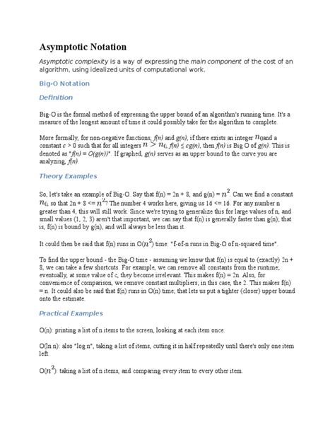 Asymptotic Notation Pdf Algorithms And Data Structures Analysis