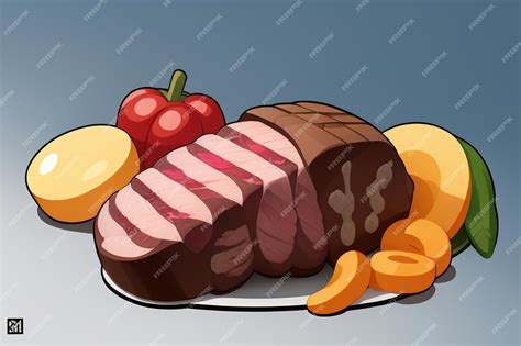 쇠고기 서양 음식 Ui 아이콘 게임 소품 디자인 미식가 스테이크 스타일 3d C4d 만화 렌더링 요소 프리미엄 사진