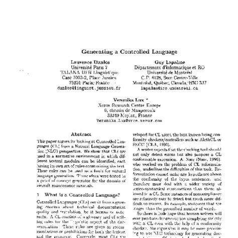 Generating A Controlled Language Acl Anthology