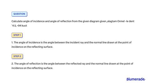 solved calculate angle of incidence and angle of reflection from the