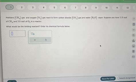 solved methane ch4 gas and oxygen o2 gas react to form