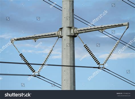 Transmission Line Steel Tower Mono Pole Foto De Stock 197480234