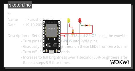Led Blinking Wokwi ESP32 STM32 Arduino Simulator
