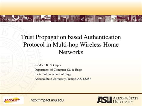 Ppt Trust Propagation Based Authentication Protocol In Multi Hop Wireless Home Networks