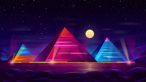 Download Neon Moon Digital Art Wallpaper