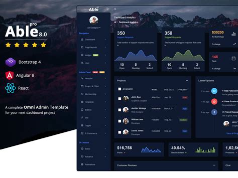 Able Pro 80 Bootstrap 4 Angular 8 And React Redux Admin Template By Kishan On Dribbble
