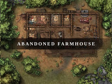 Abandoned Farmhouse Map Dnd Map Spielkarte Dungeons And Dragons 5e