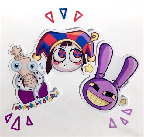 Pomni Jax And Kinger Stickers The Amazing Digital Circus Tadc